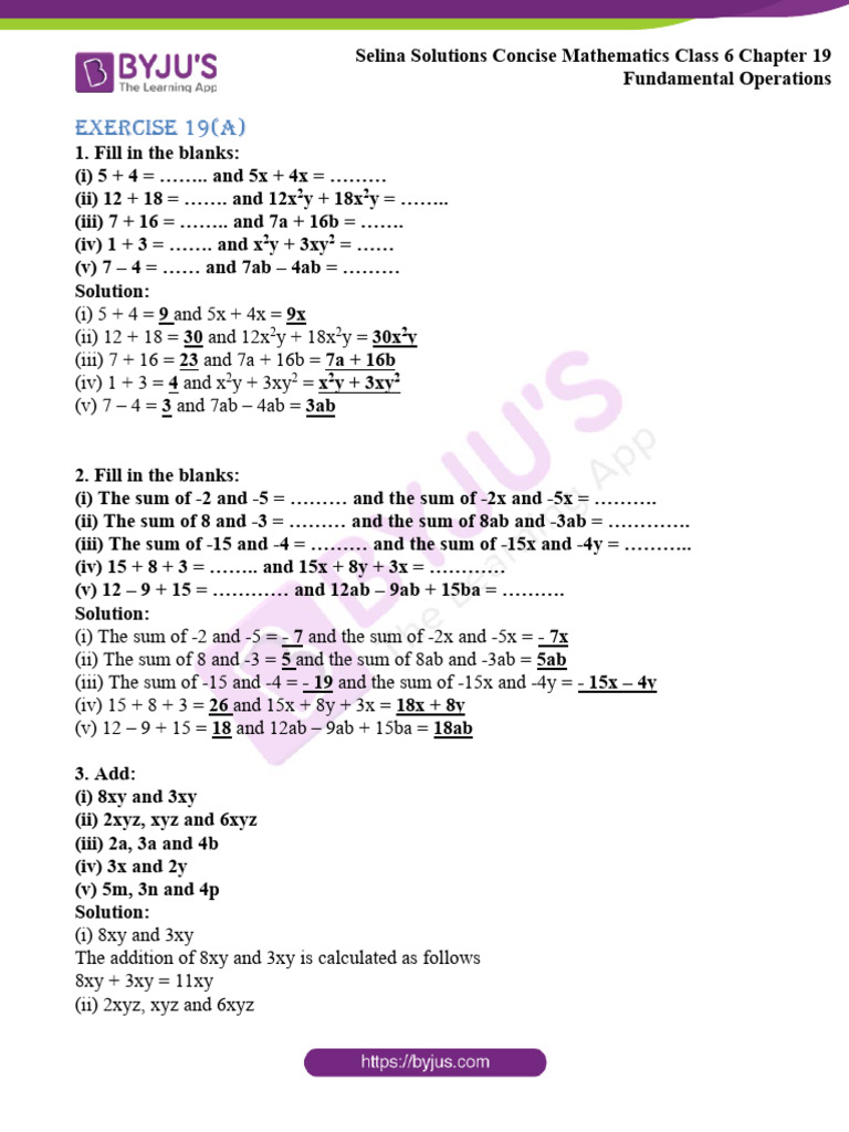 Selina Solutions Concise Math Class 6 Chapter 19 | PDF | Multiplication ...