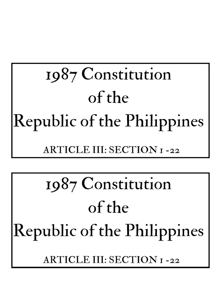 1987 Philippine Constitution Article III | PDF