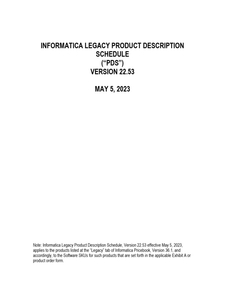 Legacy Product Description Schedule 22 P | PDF | Multi Core Processor | Cloud Computing