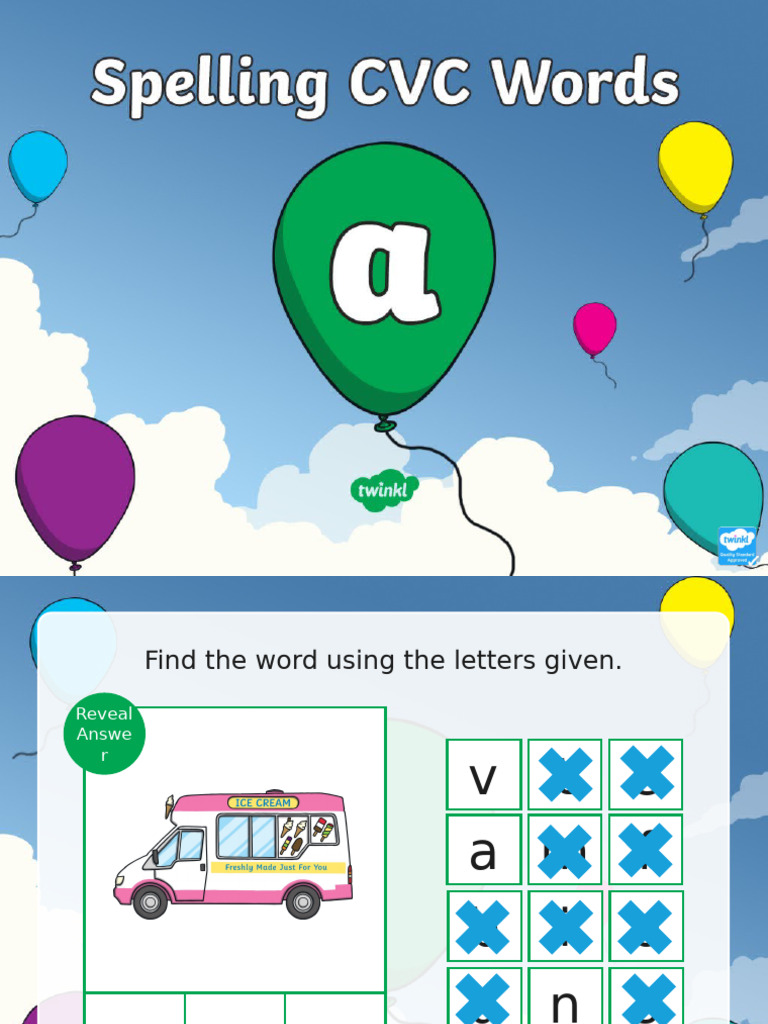 T L 6271 CVC Words A Spelling Powerpoint Ver 8 | PDF | Orthography