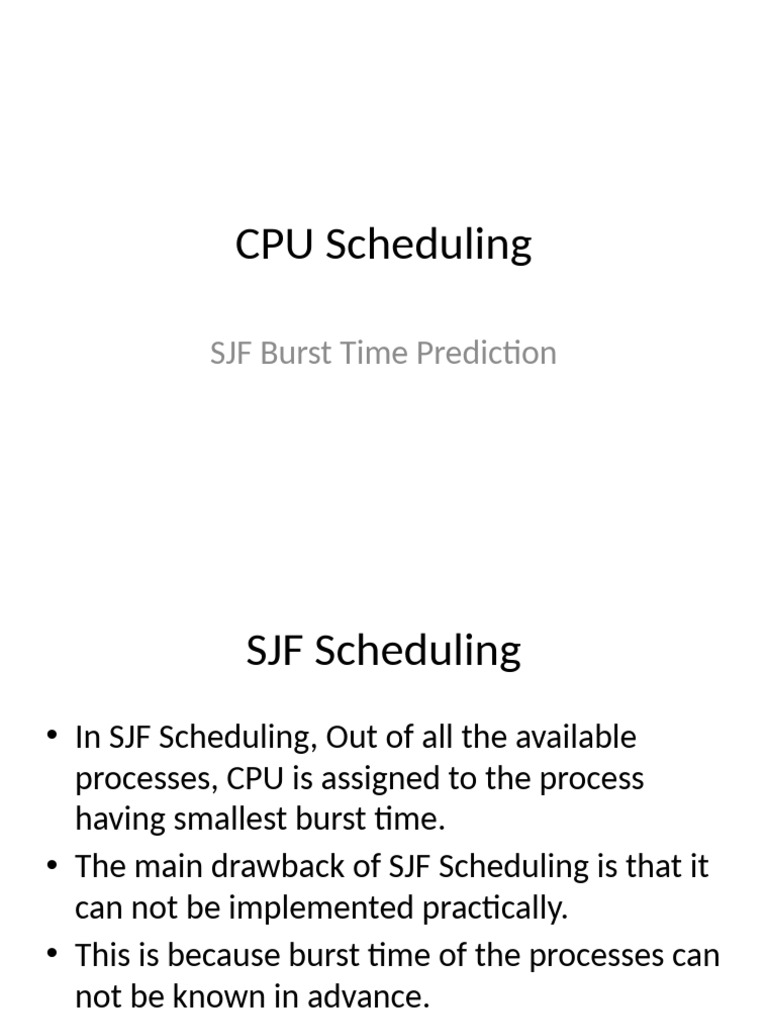 SJF CPU Scheduling and Burst Time Prediction | PDF | Applied Mathematics | Algorithms
