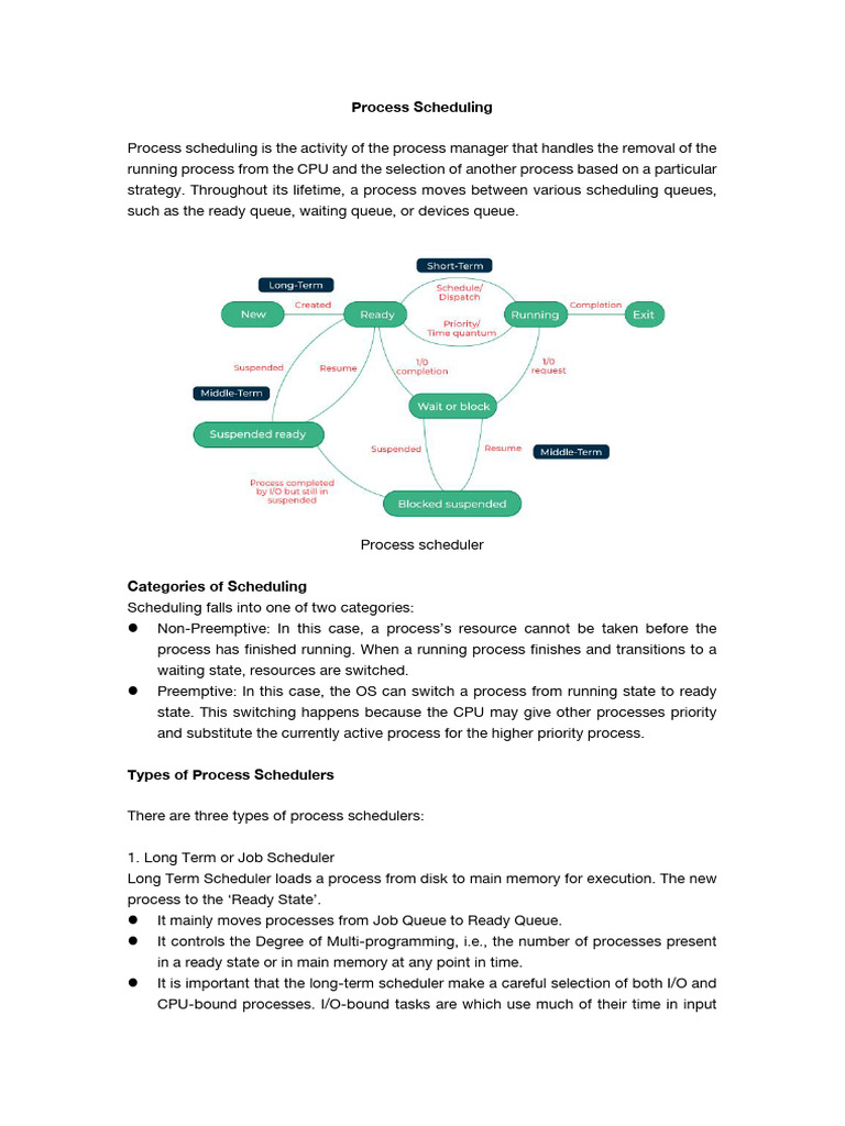 Process Scheduling | PDF | Process (Computing) | Scheduling (Computing)