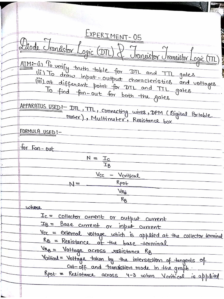 DTL&TTL Bsc3rdyearexpt | PDF