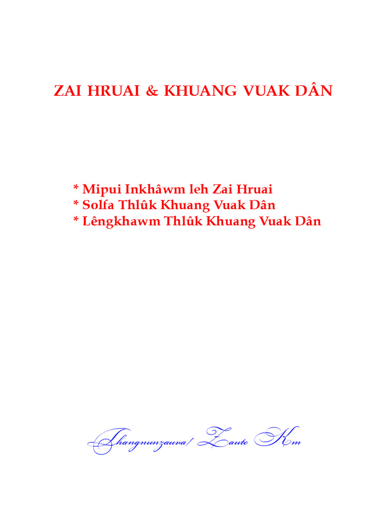 Zai Hruai & Khuang Vuak Dân Guide | PDF | Musical Notation | Elements ...