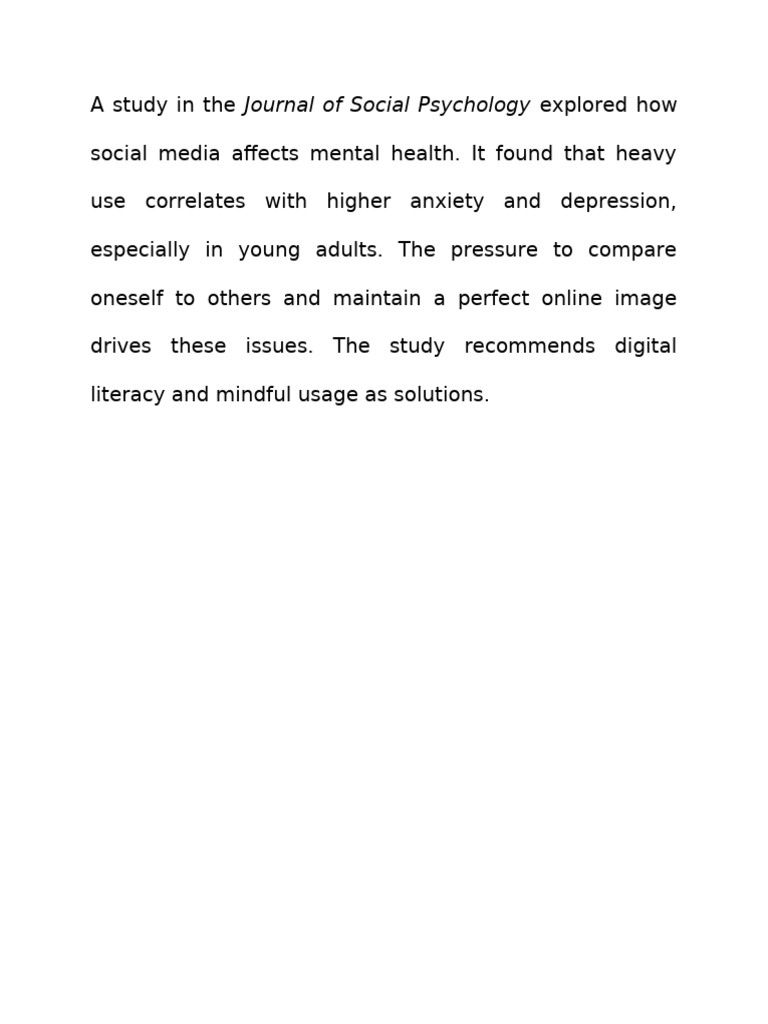 Social Media and Mental Health | PDF