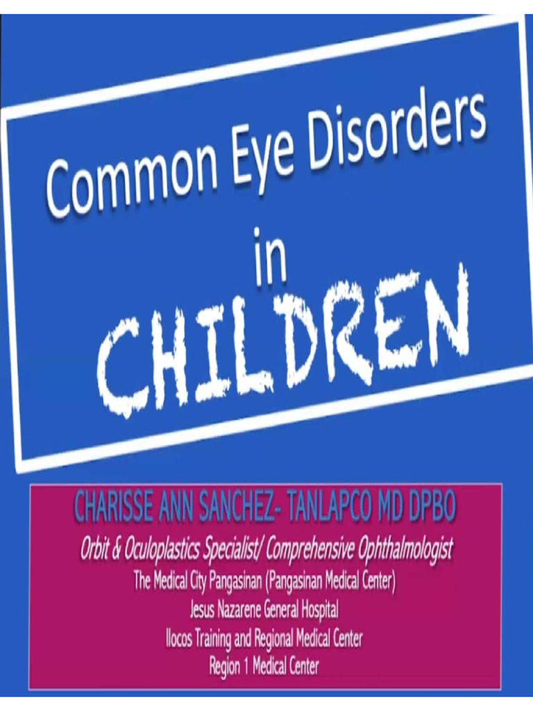 Pangasinan Eye Center: Common Disorders | PDF | Vision | Ophthalmology