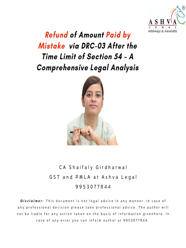Refund of Amount Mistakenly Paid | PDF | Justice | Crime & Violence