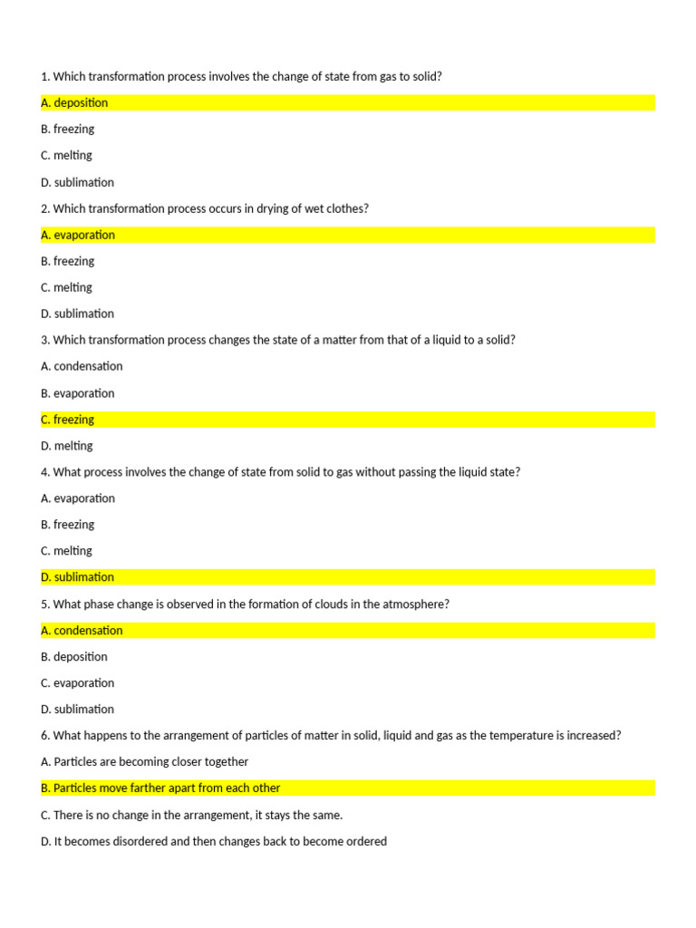 3rd periodic exam science 8 | PDF | Evaporation | Phase (Matter)