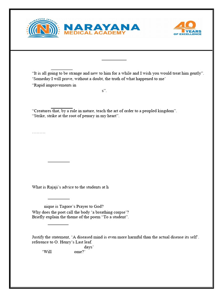 English Model Paper QP-3 | PDF | String Instruments