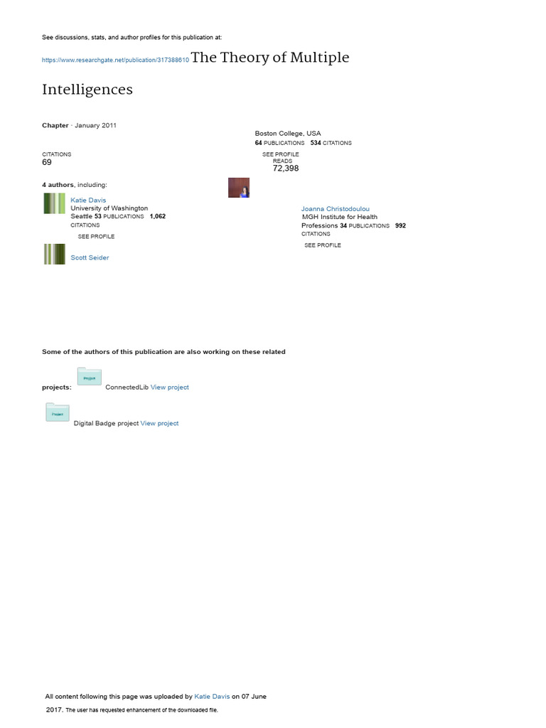 U1 - Act.1.2 - The Theory of Multiple Intelligences of Gardner - Recurso1 | PDF | Intelligence ...