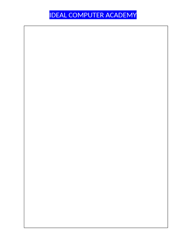 Ideal Computer Academy Admission Form | PDF