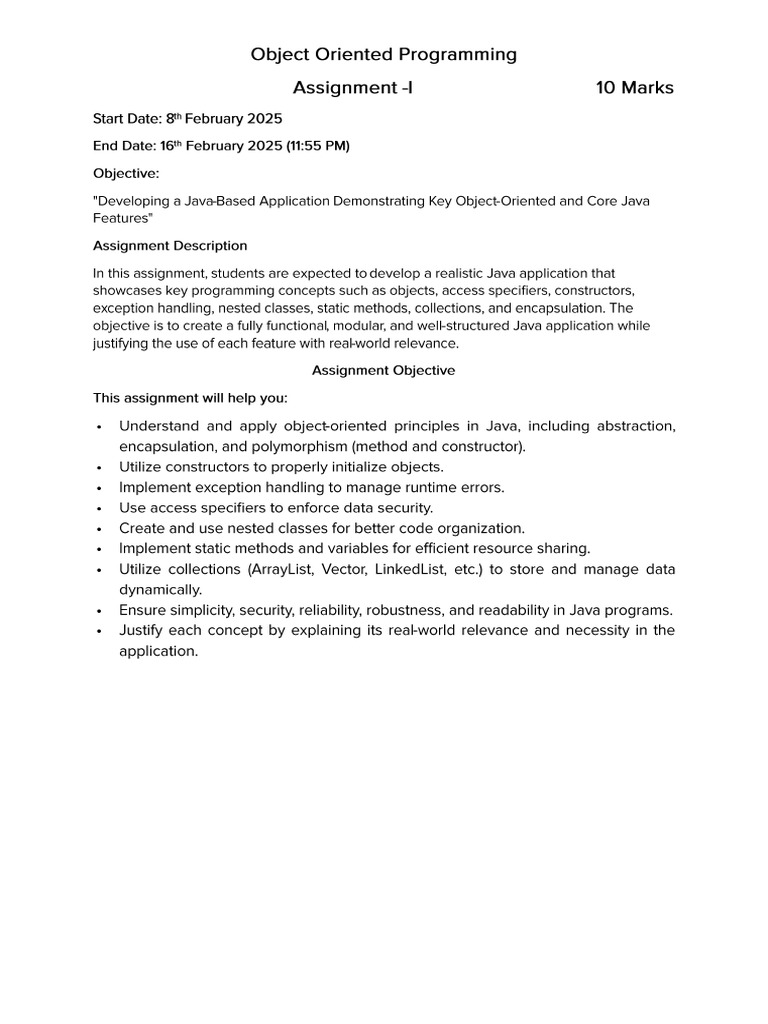 J OOPs Assignment | PDF