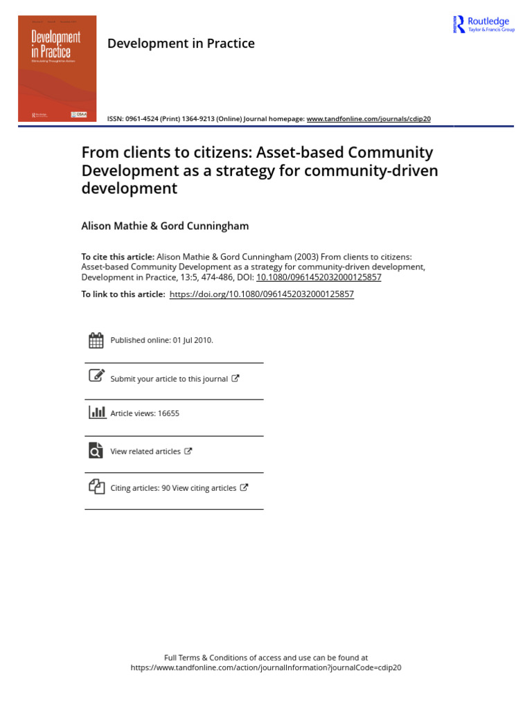 From Clients To Citizens Asset-Based Community Development As A ...