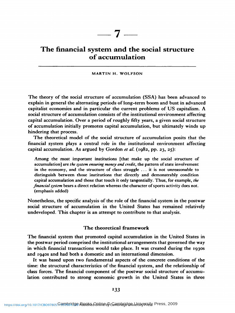 CH 7 Financial System and The Social Structure of Accumulation | PDF ...