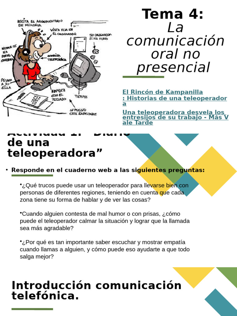 Tema 4 - C. Oral No Presencial | PDF