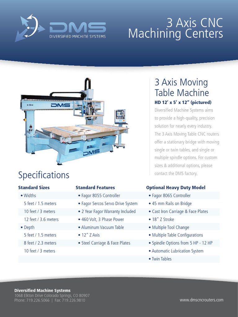 DMS 3 Axis Moving Table Machine v3 A4 | PDF | Numerical Control ...