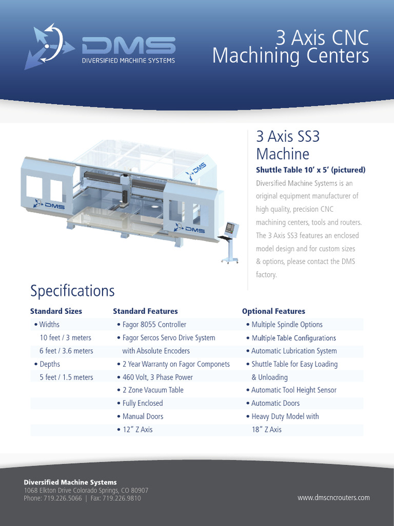DMS 3 Axis SS3 Machine v4 A4 | PDF | Numerical Control | Mechanical ...