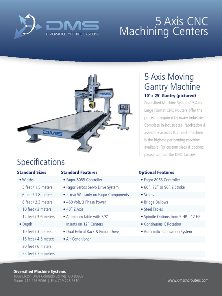5 Axis Moving Gantry CNC Router | PDF | Numerical Control | Machines