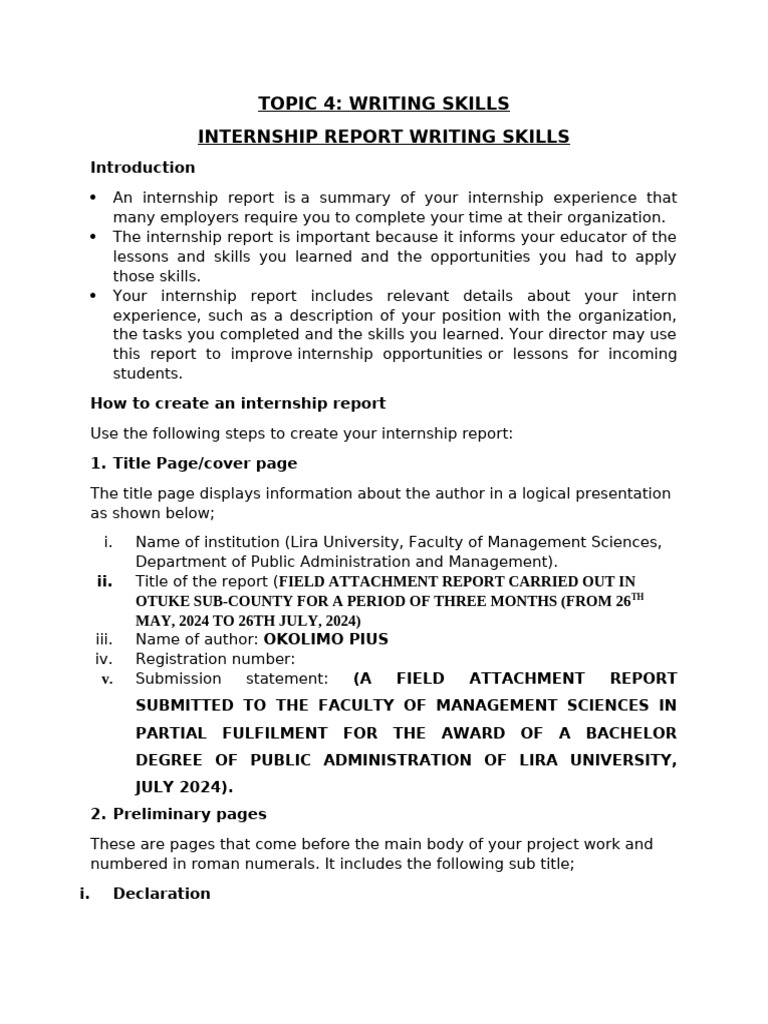 Intership Report Writing | PDF | Swot Analysis | Knowledge