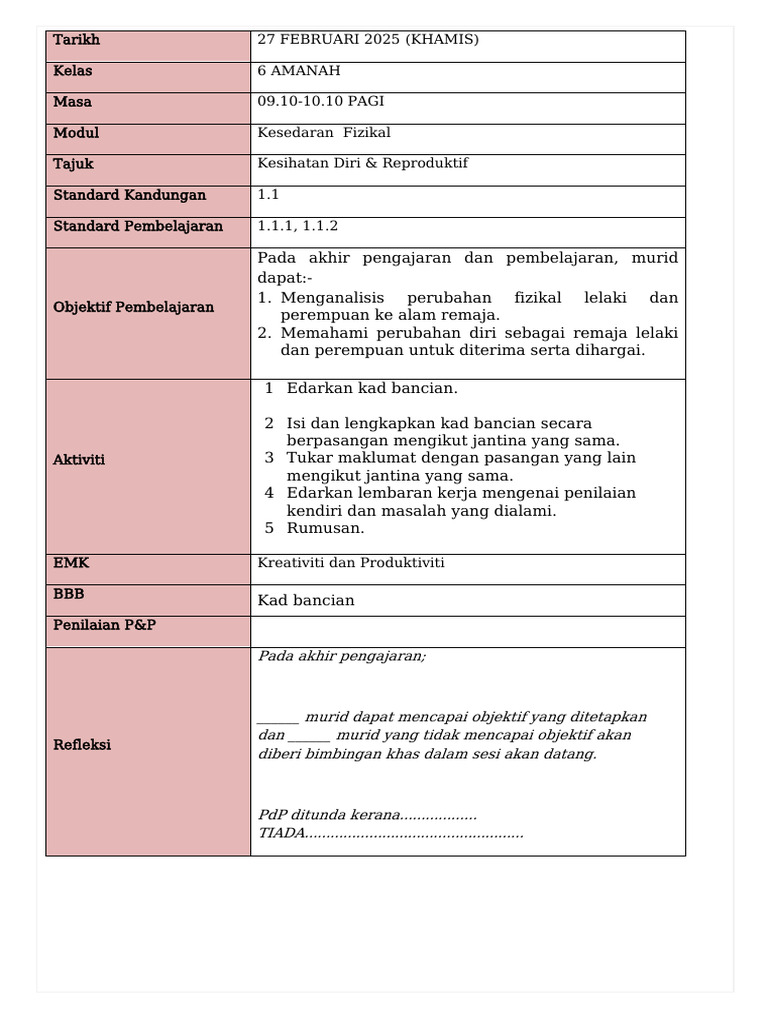 Khamis Minggu 2 2025 | PDF