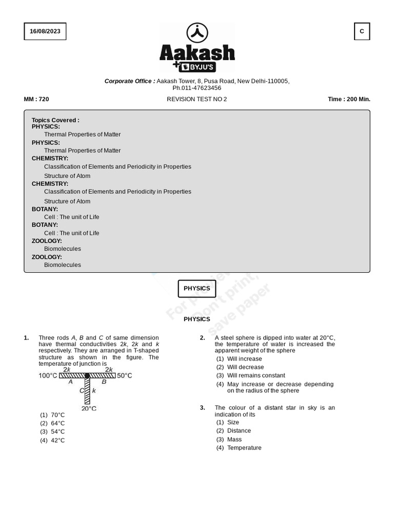 Corporate Office: Aakash Tower, 8, Pusa Road, New Delhi-110005 | PDF ...