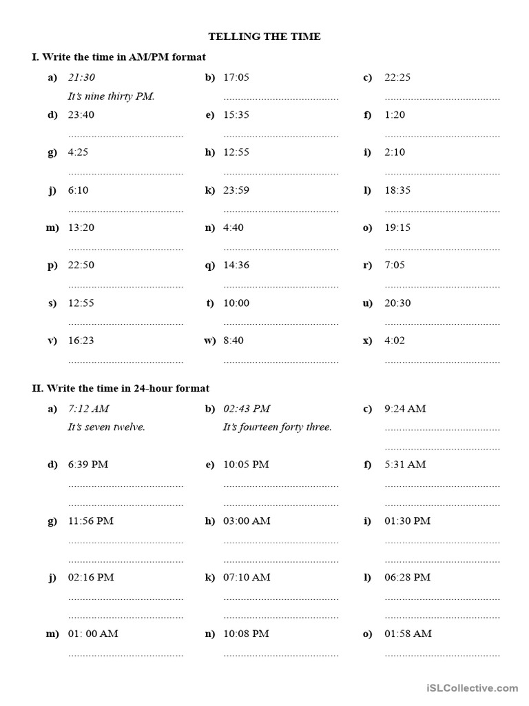 Time Conversion Exercises | PDF