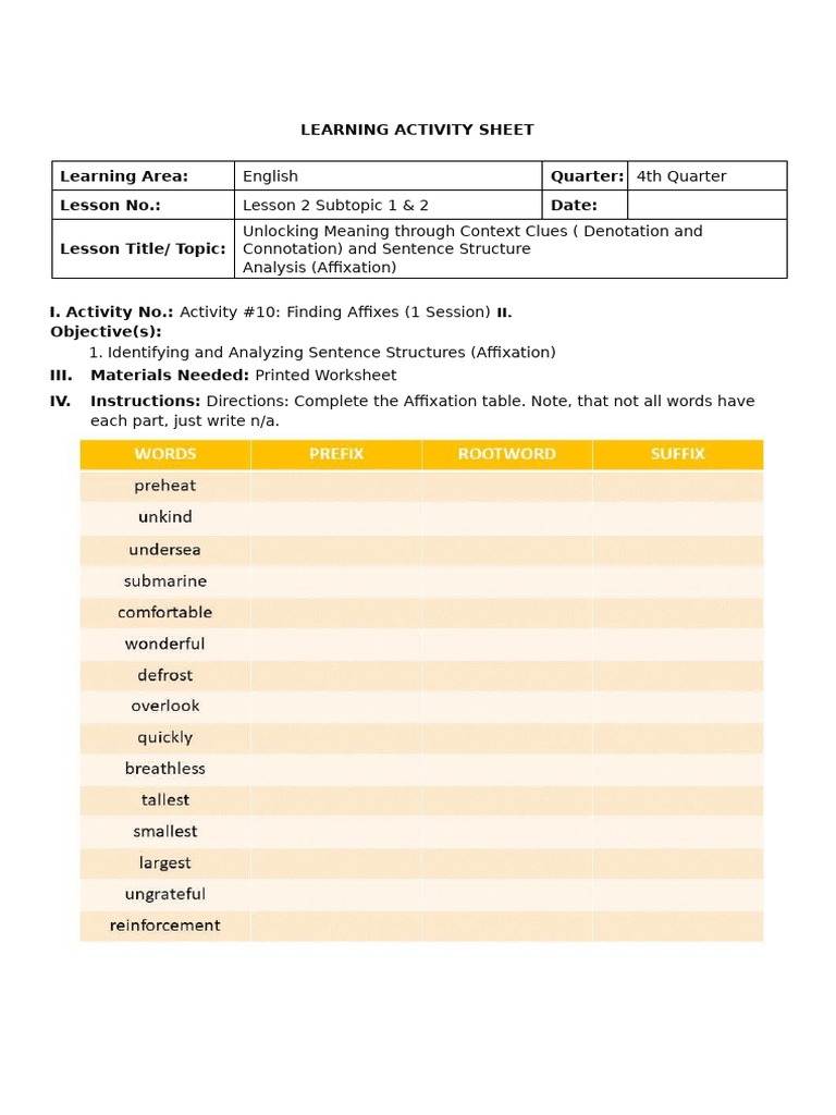 English Week 2 Activity | PDF