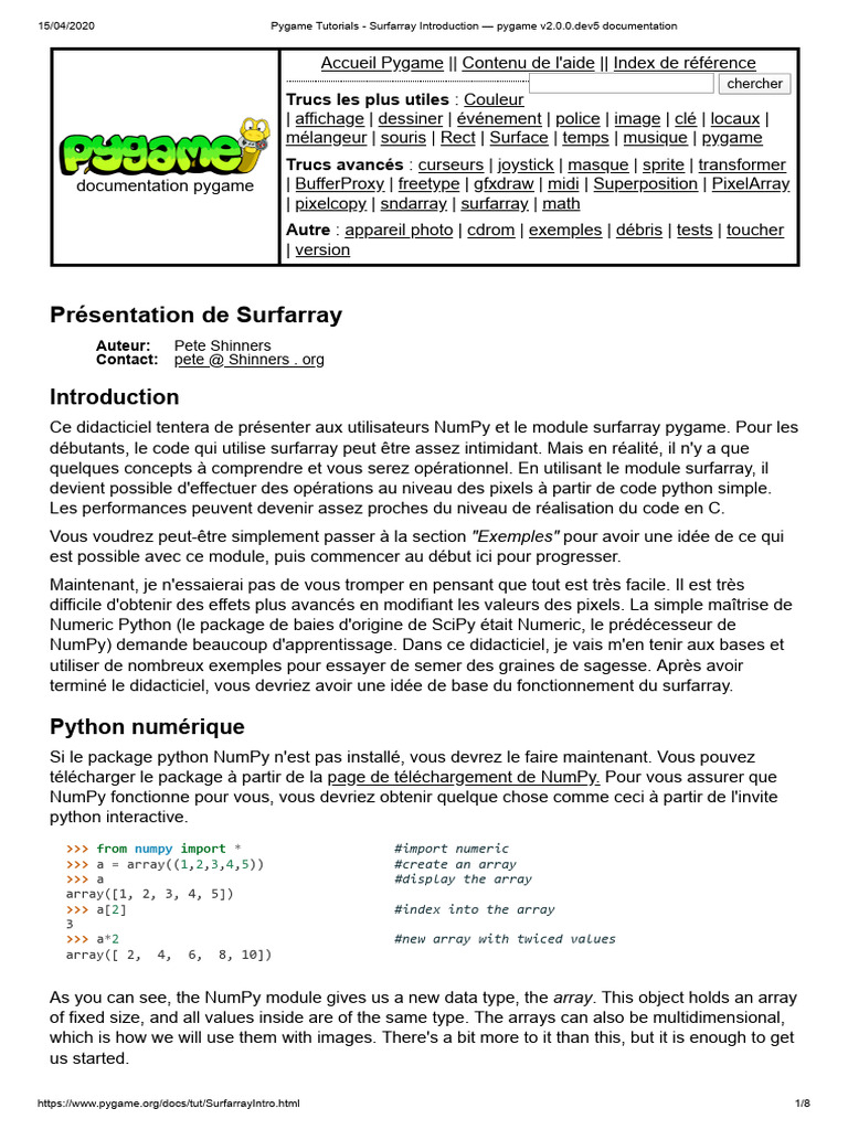 Pygame Tutorials - Surfarray Introduction - Pygame V2.0.0.dev5 Documentation | PDF | Pixel | Rgb ...