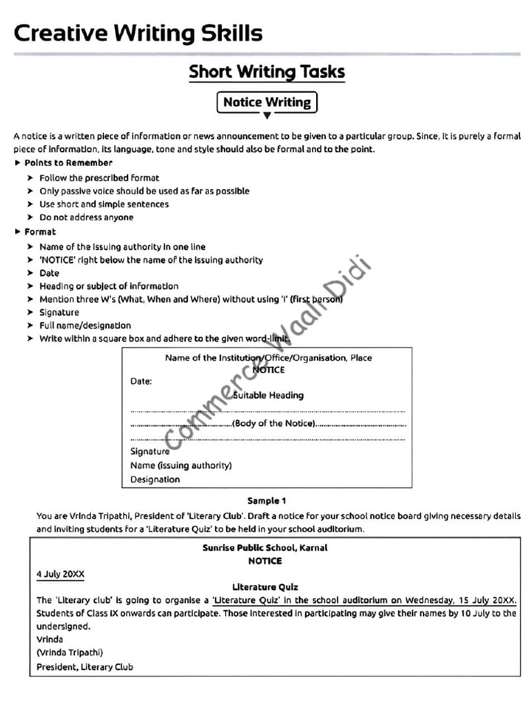 Writing Section Practice | PDF