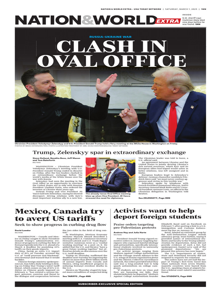 USA Today - March 1, 2025 | PDF | China | World Politics