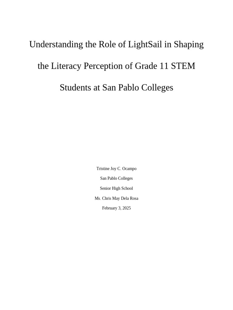 Understanding The Role of LightSail in Shaping The Literacy Perception ...