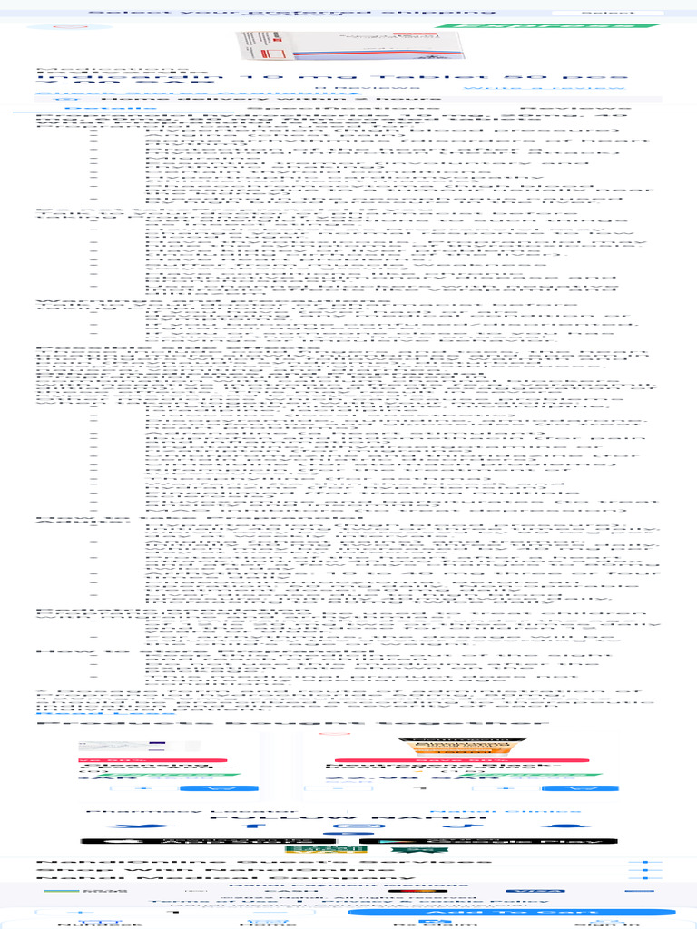 Indicardin 10 MG Tablet 50 Pcs | PDF | Dose (Biochemistry) | Chemistry