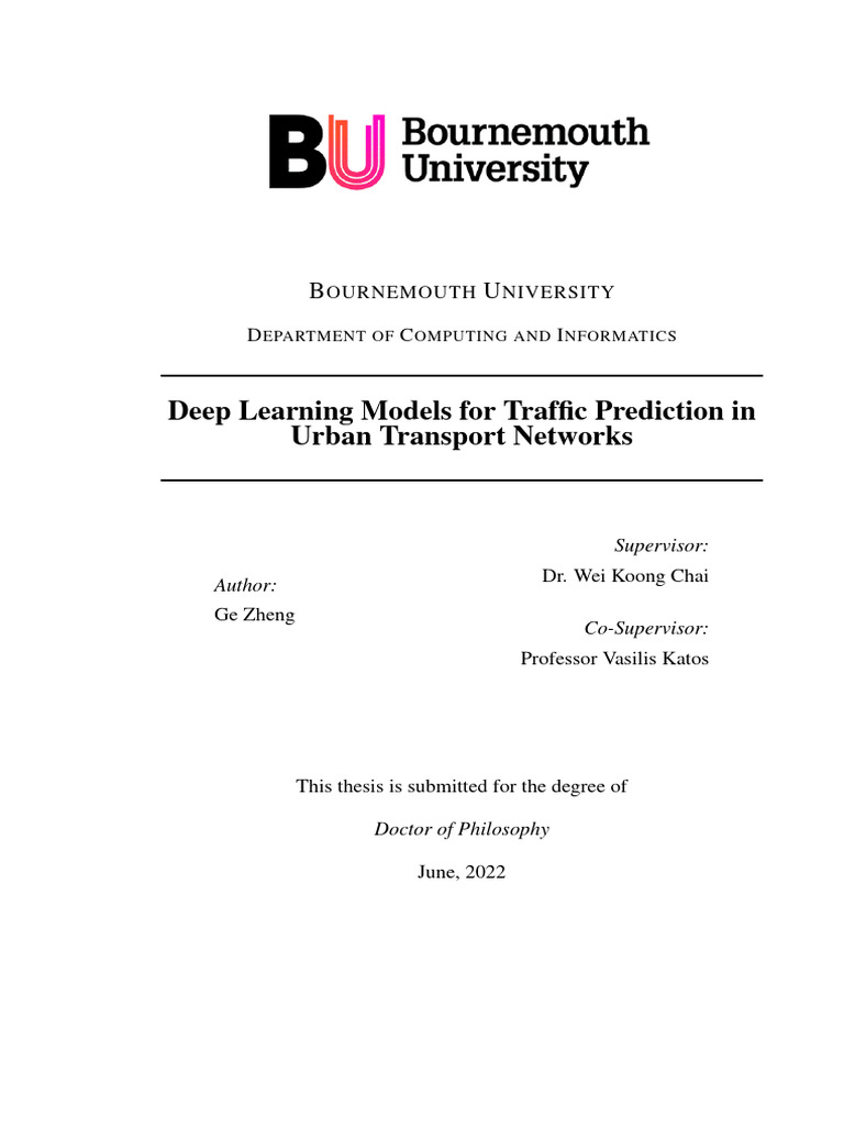 ZHENG, Ge_Ph.D._2022 | PDF | Traffic | Deep Learning