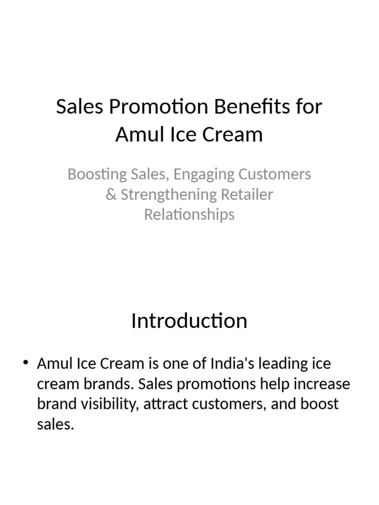 Amul Ice Cream Sales Promotion | PDF