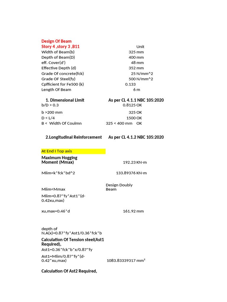 Detail Design of Beam Final | PDF | Beam (Structure) | Mechanical Engineering
