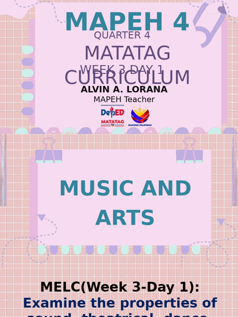 Q4-W3-MAPEH-MATATAG | PDF | Thought | Songs