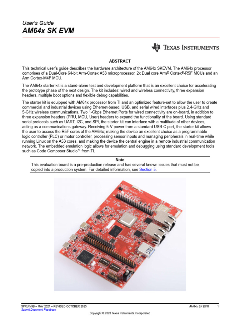 AM64x SK EVM | PDF | Usb | Microcontroller