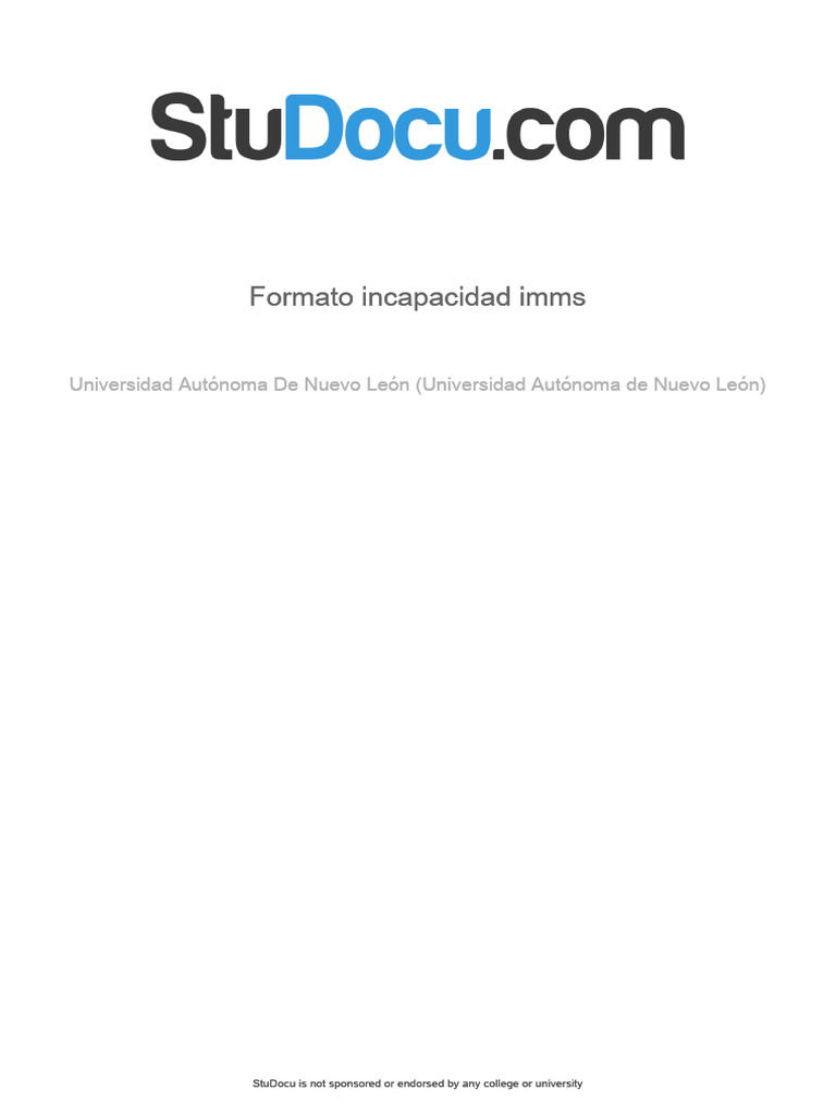 Formato Incapacidad Imms | PDF