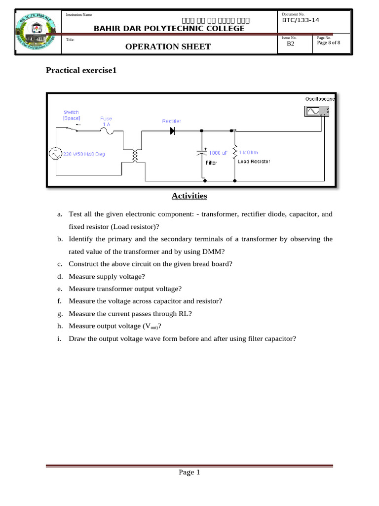 Power Supply Circuit Practical | PDF | Rectifier | Capacitor