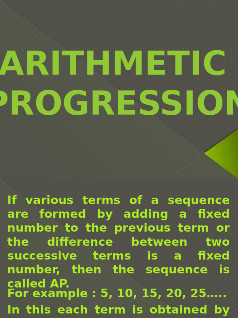 Understanding Arithmetic Progression | PDF | Numbers | Mathematical Concepts