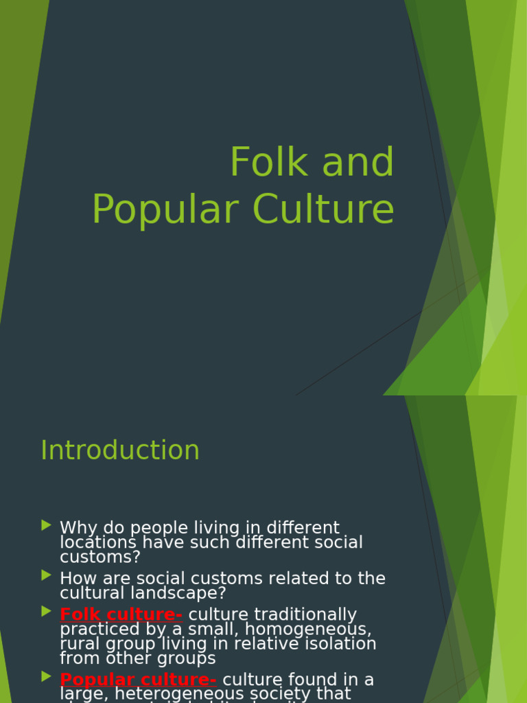 Folk vs. Popular Culture Dynamics | PDF | The United States | Folklore