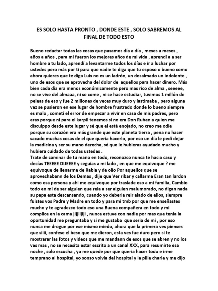Es Solo Hasta Pronto. | PDF