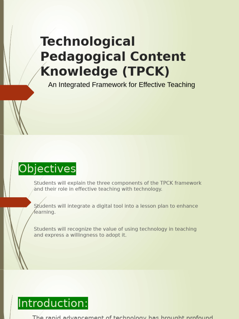 Technological Pedagogical Content Knowledge (TPCK) | PDF | Liberal Arts Education | Learning