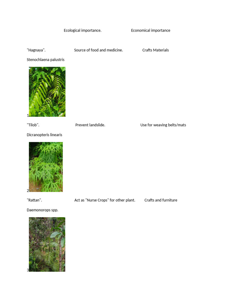Ecological and Economic Plant Benefits | PDF