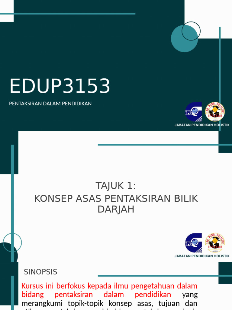 Nota Tajuk 1 Edup3153 | PDF
