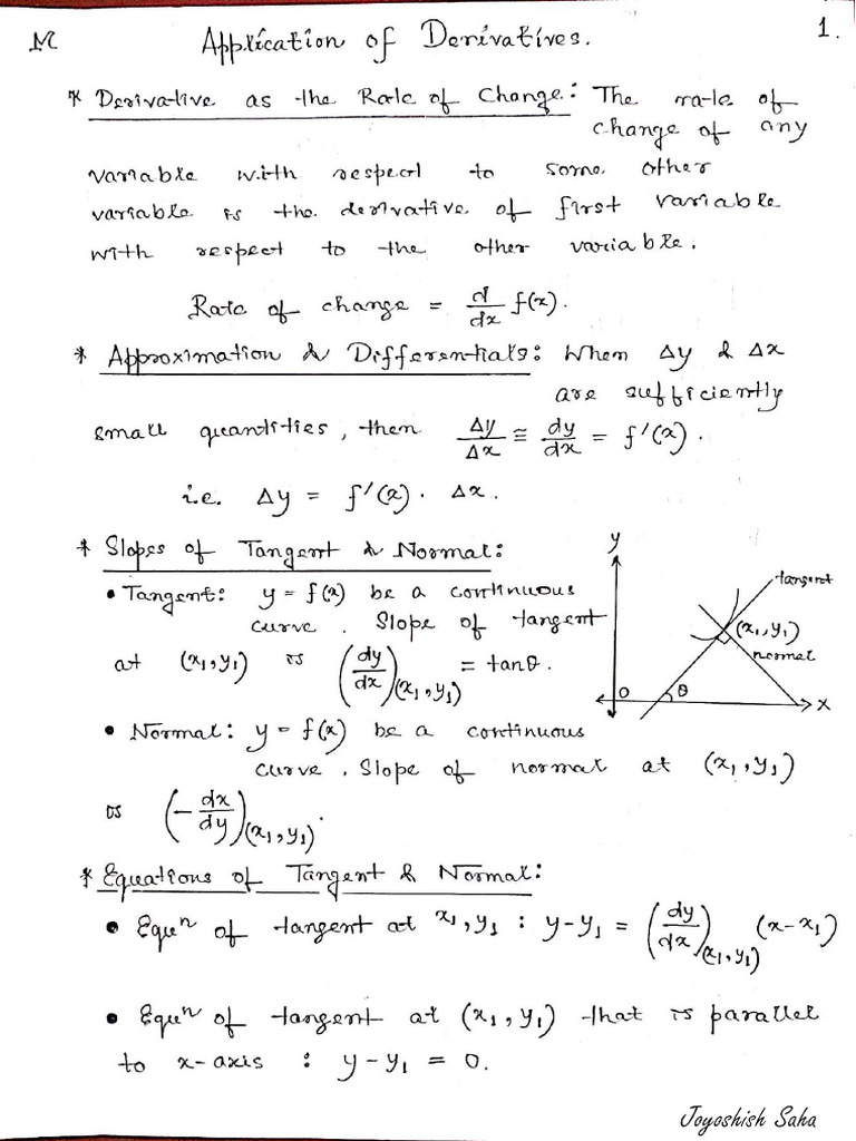 Module Notes Application of Derivatives | PDF