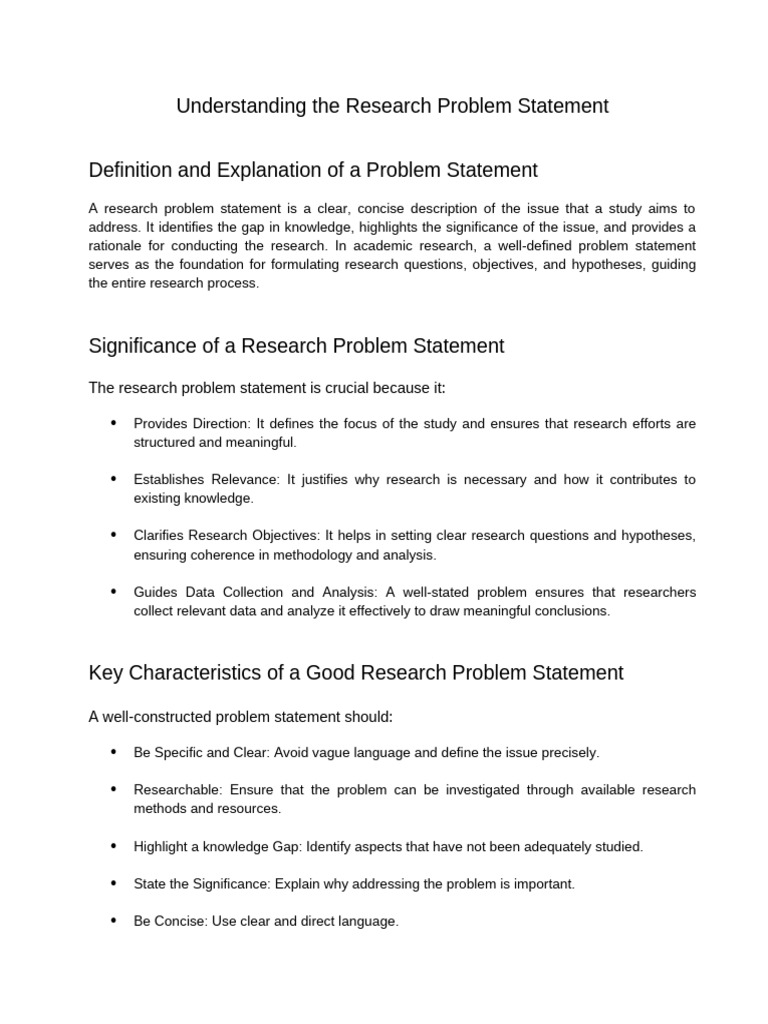 How To Write An Effective Problem Statement For Your Research Paper | PDF | Knowledge | Inquiry