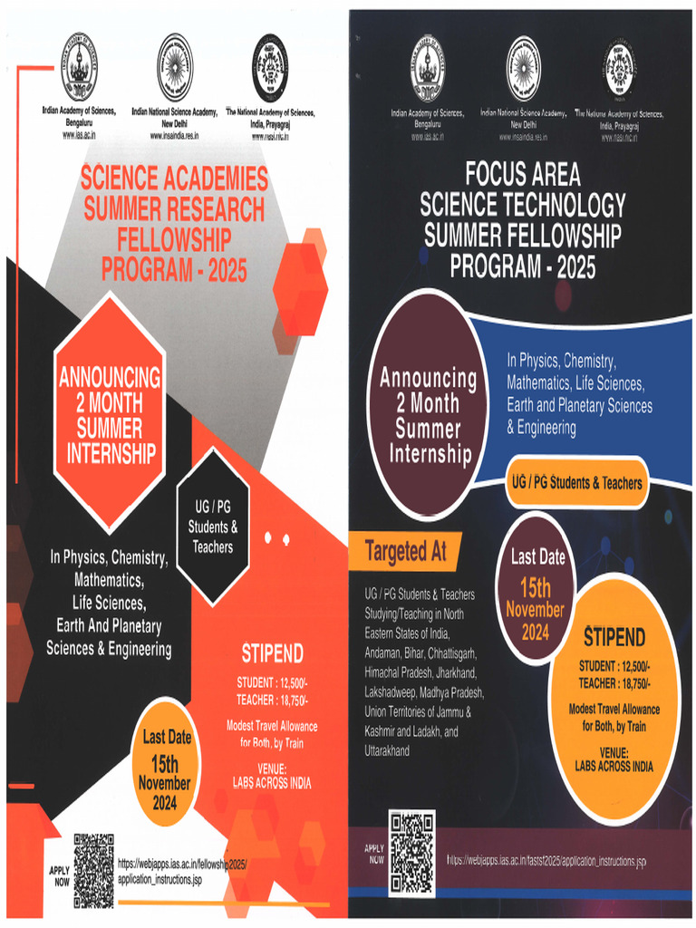 Summer Research Fellowship Programme 2025 | PDF