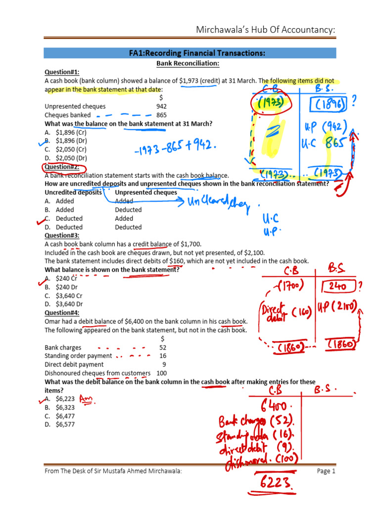 Lecture 4 Bank Reconciliation Test | PDF | Overdraft | Banks