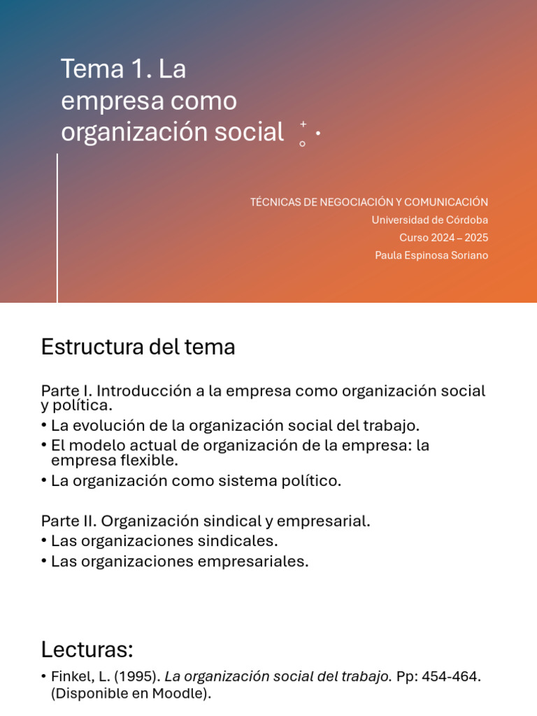 TEMA 1 - La empresa como organización social - Parte I | PDF | Producción en masa | Sistemas ...